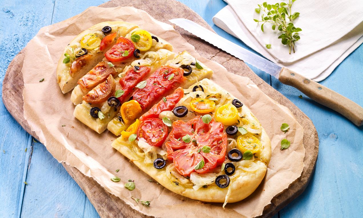 Фокача с домати и лук Pецепта | Dr. Oetker
