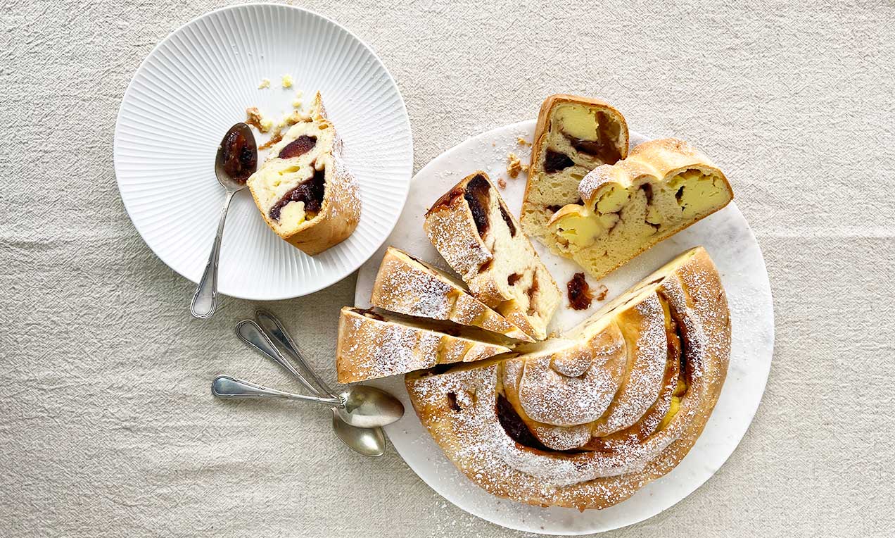 Accordéon aux quetsches et à la vanille Recette | Dr. Oetker